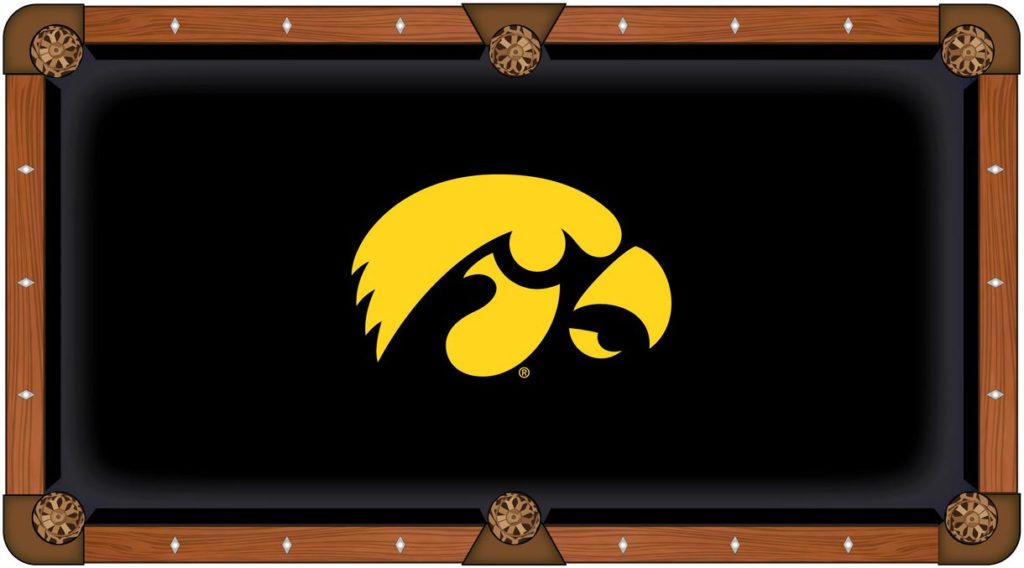 Iowa Hawkeyes Pool Table Felt | NCAA Worsted Billiard Cloth