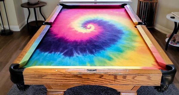 Custom Design Pool Table Felt With Matching Printed Rail Cloth