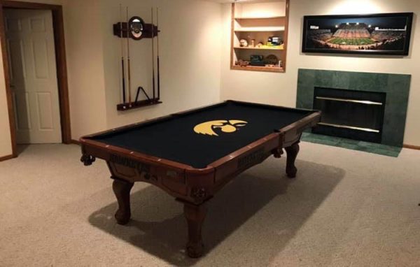 Custom Design Pool Table Felt With Matching Printed Rail Cloth