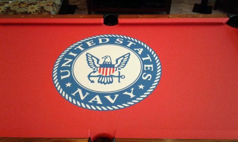 Custom Design Pool Table Felt With Matching Printed Rail Cloth